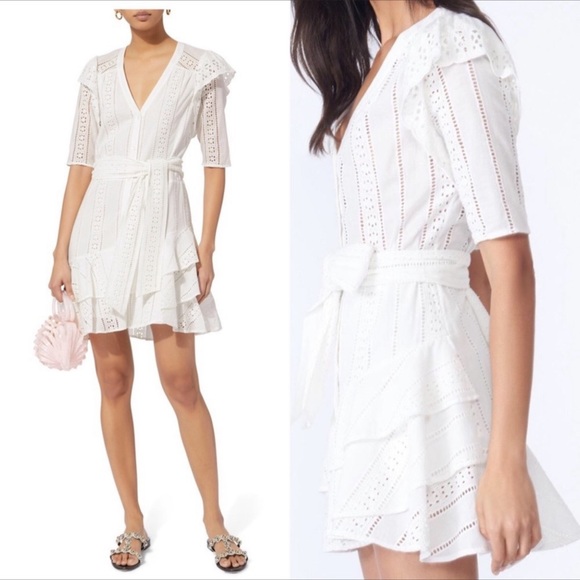 Veronica Beard | Dresses | Veronica Beard Sima Eyelet Ruffle Dress Sz 8 ...